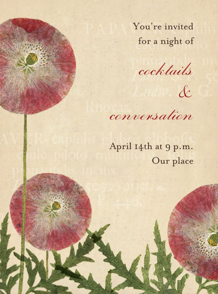 Papaver - Cocktail Party Invitation | Send online instantly | RSVP tracking