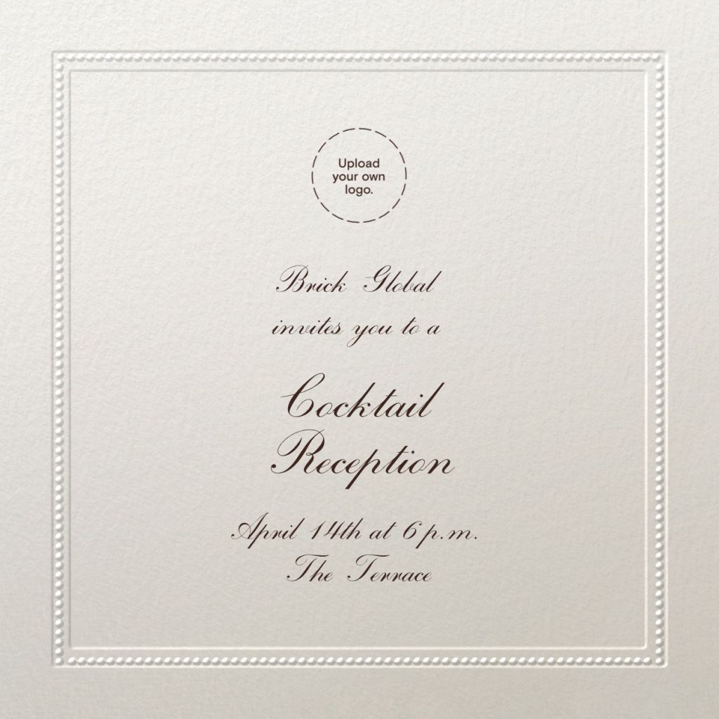 Corinthian Embossed Border - Cocktail Party Invitation | Send online ...