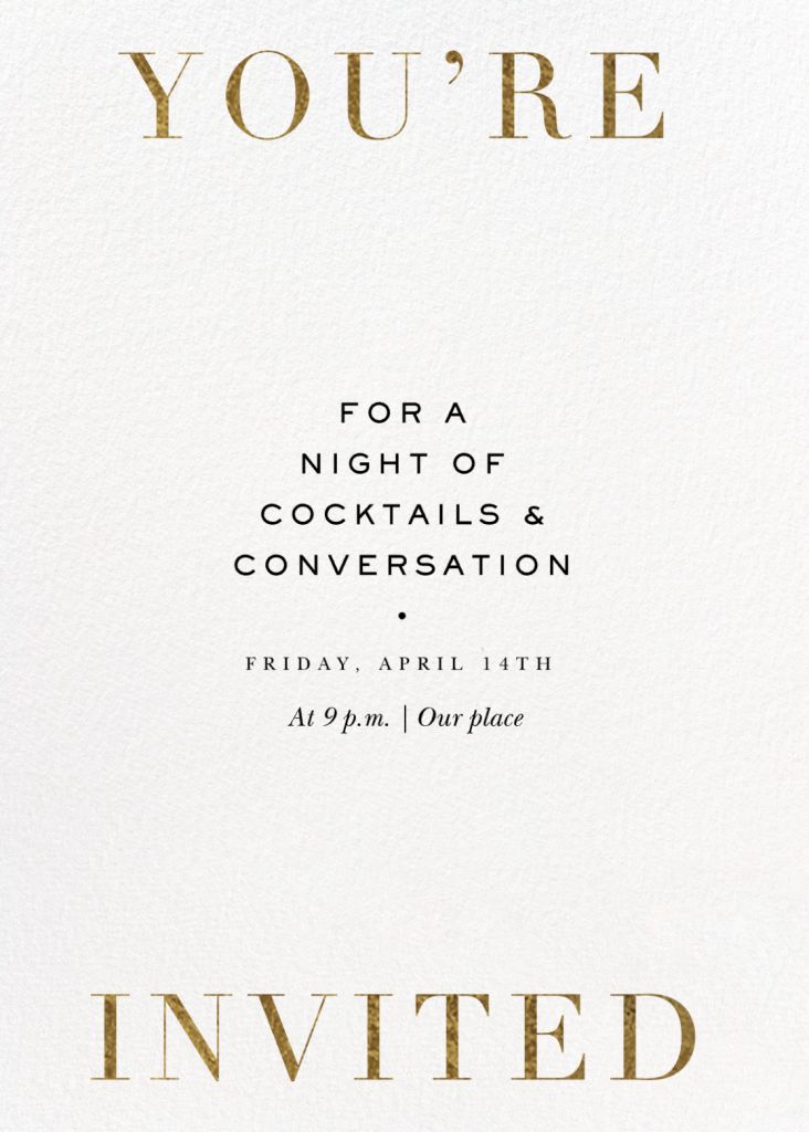 Endlong - Cocktail Party Invitation | Send online instantly | RSVP tracking