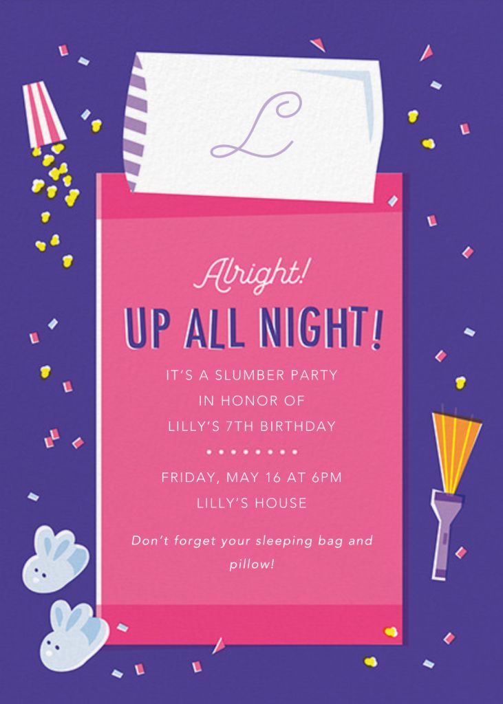 The Big Sleepover - Birthday Invitation | Send online instantly | RSVP ...