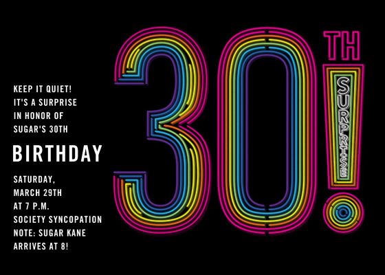 30th Birthday Invitations | Send online instantly | RSVP tracking
