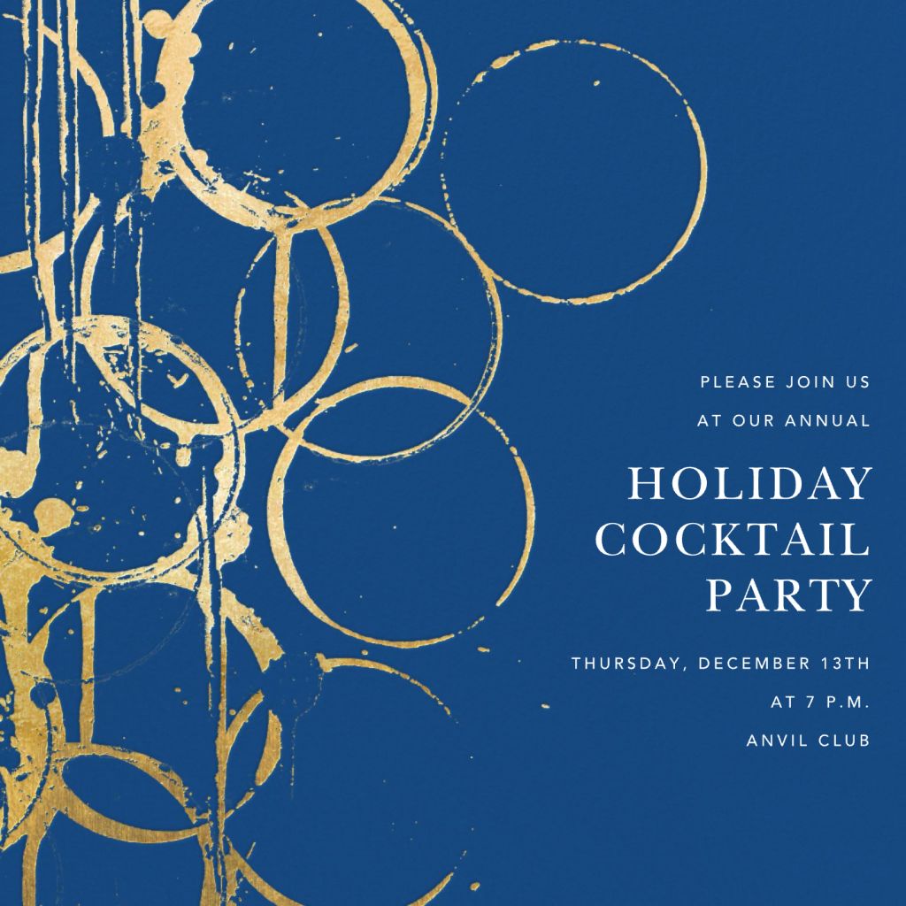 Metallic Circles Watermark - Corporate Holiday Party Invitation | Send ...