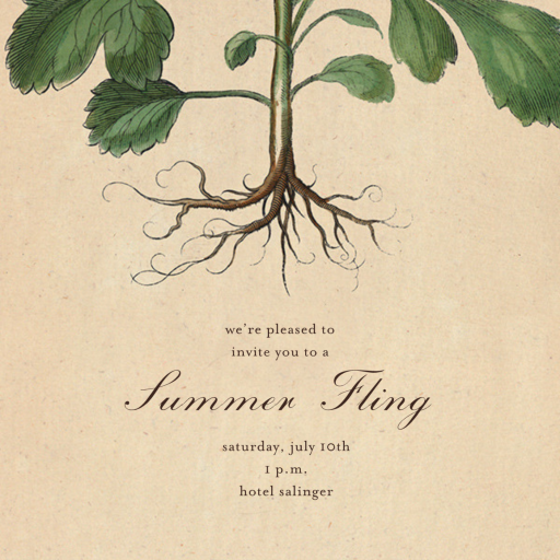 Roots - Summer Party Invitation | Send online instantly | RSVP tracking