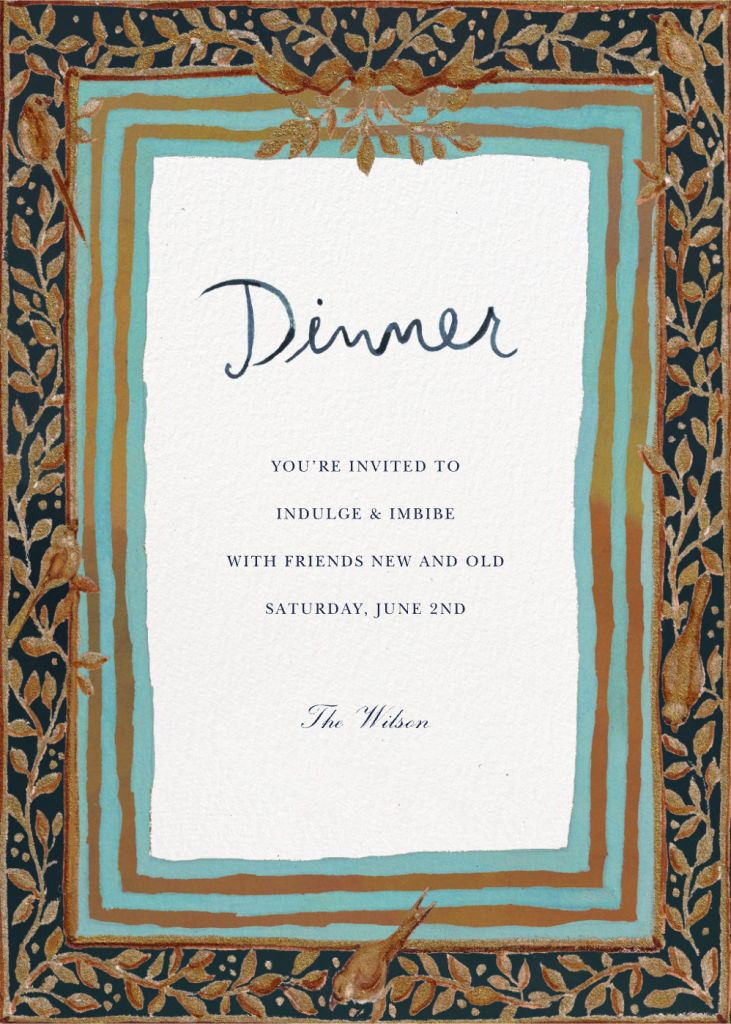 Fancy Frame - Dinner Party Invitation | Send online instantly | RSVP ...