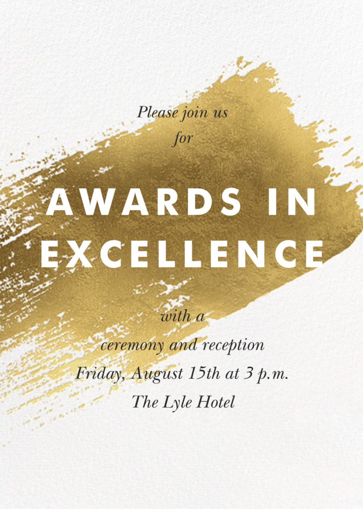 Modern Brushstroke - Awards Ceremony Invitation | Send online instantly ...