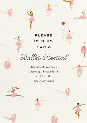 Recital Invitations | Send online instantly | RSVP tracking