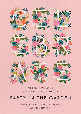 Spring Party Invitations | Send online instantly | RSVP tracking