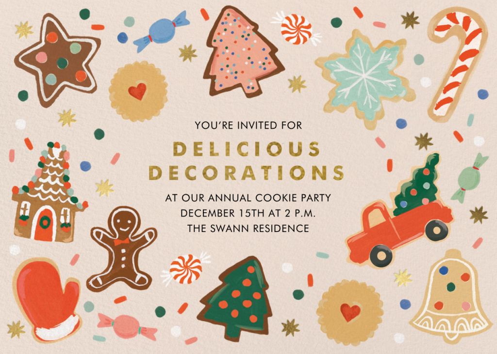 Holiday Cookies - Holiday Party Invitation | Send online instantly ...