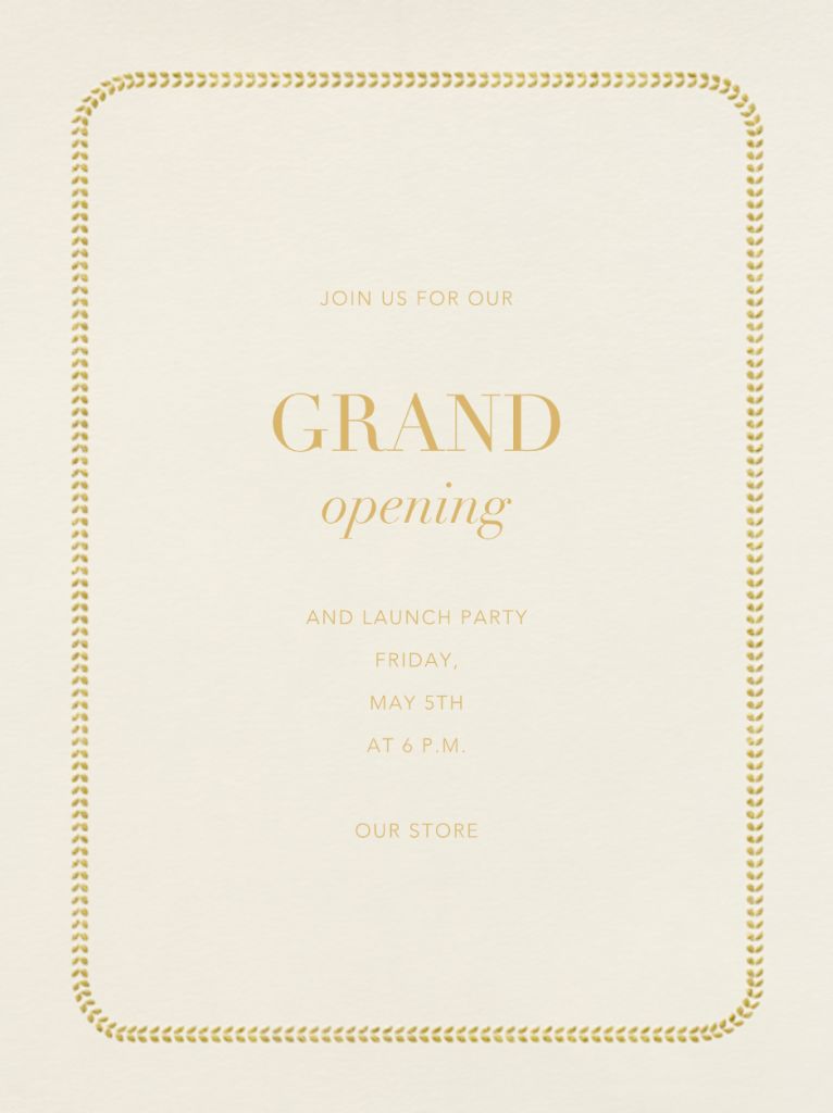 Leaf Inner Bevel Border - Launch Party Invitation | Send online ...