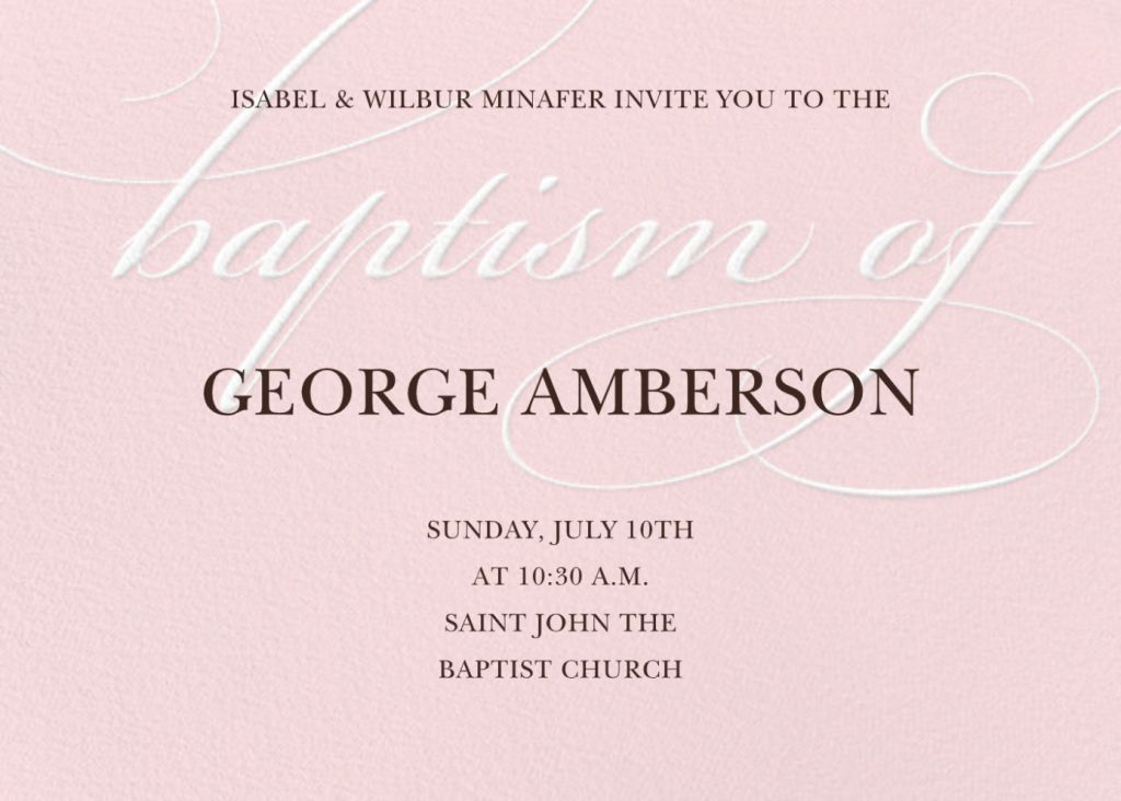 Script Baptism - Printable Invitation | Send online instantly | RSVP ...