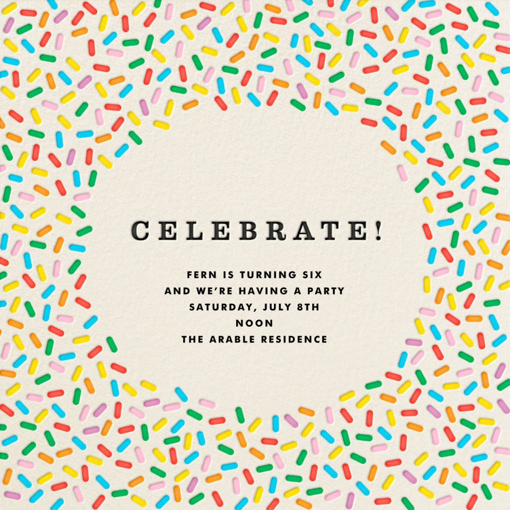 Sprinkles - First Birthday Invitation | Send online instantly | RSVP ...