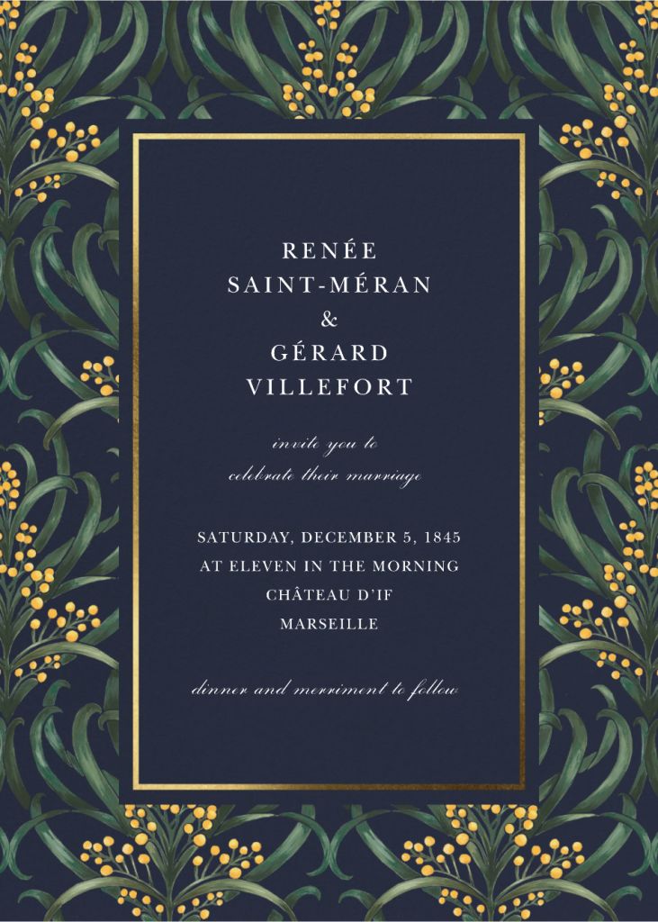 Flowering Mimosa - Wedding Invitation | Send online instantly | RSVP ...
