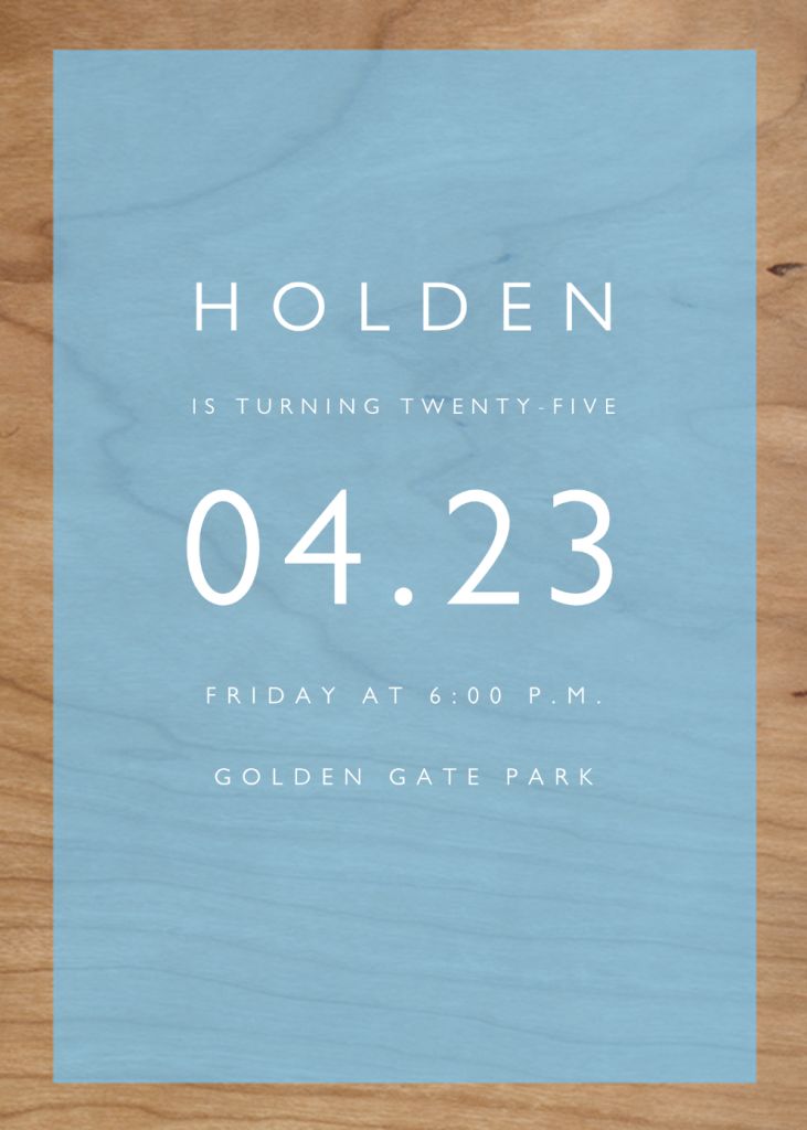 Wood Grain Color Block - Birthday Invitation | Send online instantly ...