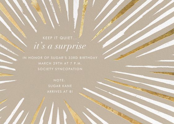 Surprise Party Invitations | Send online instantly | RSVP tracking