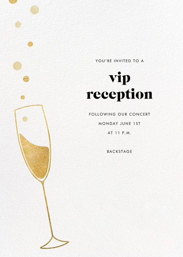 Champagne Flute - VIP Event Invitation | Send online instantly | RSVP ...