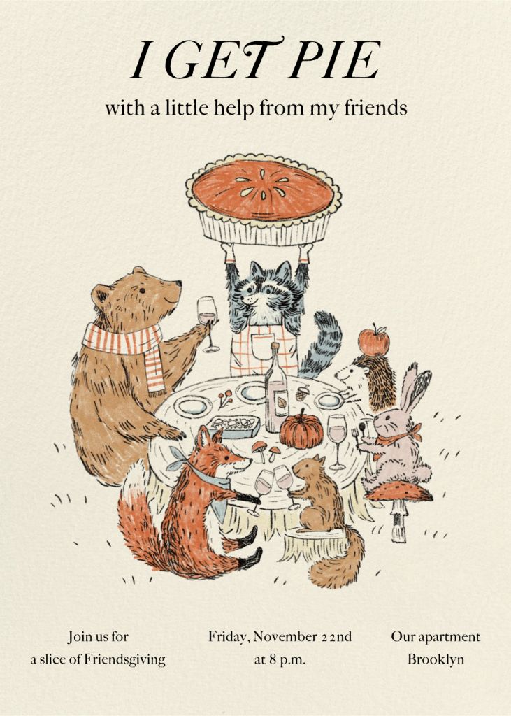 Critters and Pie - Fall Party Invitation | Send online instantly | RSVP ...