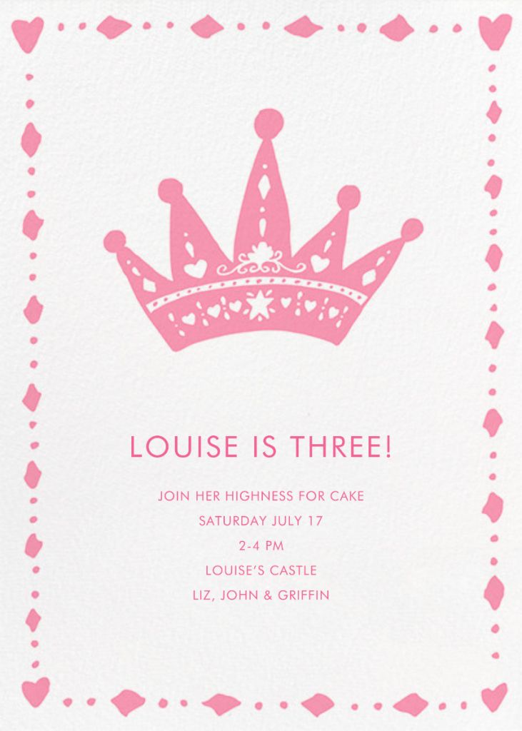 Cutout Crown - Birthday Invitation | Send online instantly | RSVP tracking