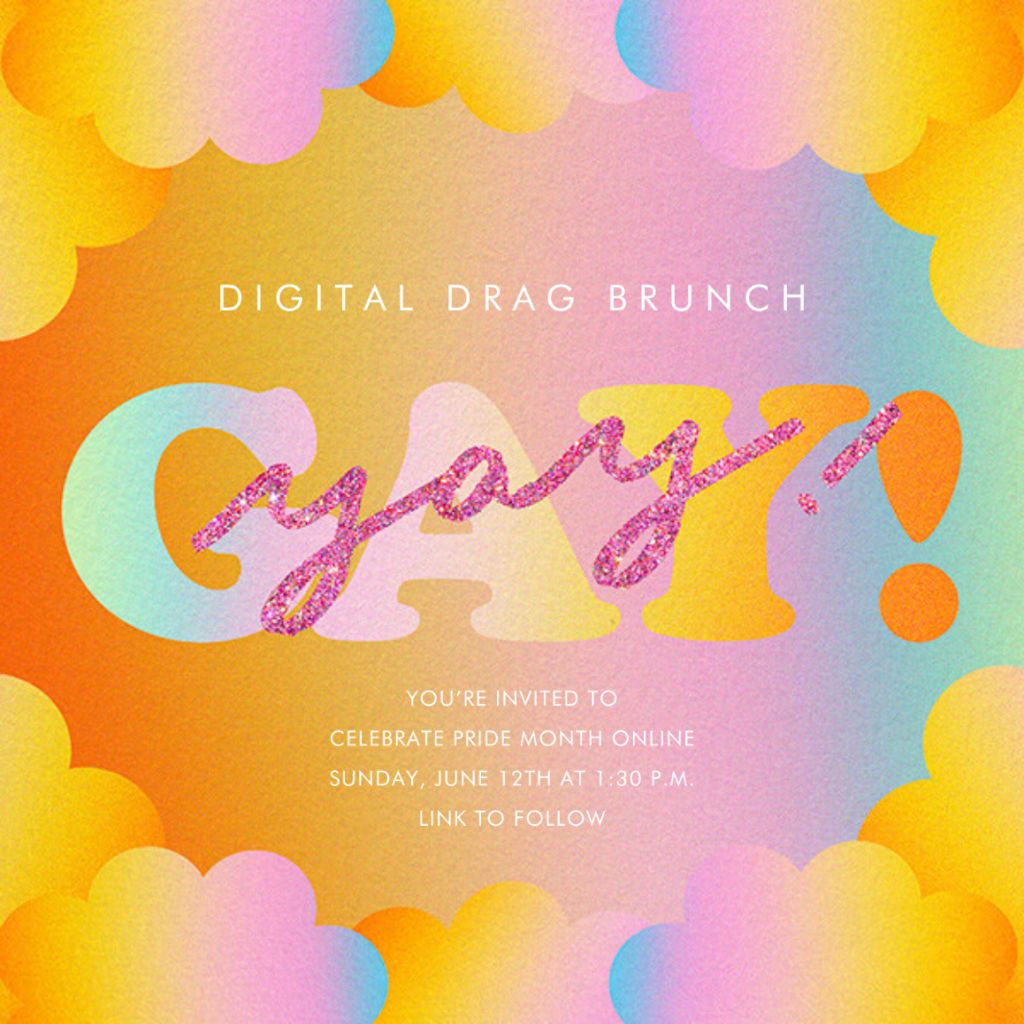 Yay Glitter - Pride Invitation | Send online instantly | RSVP tracking
