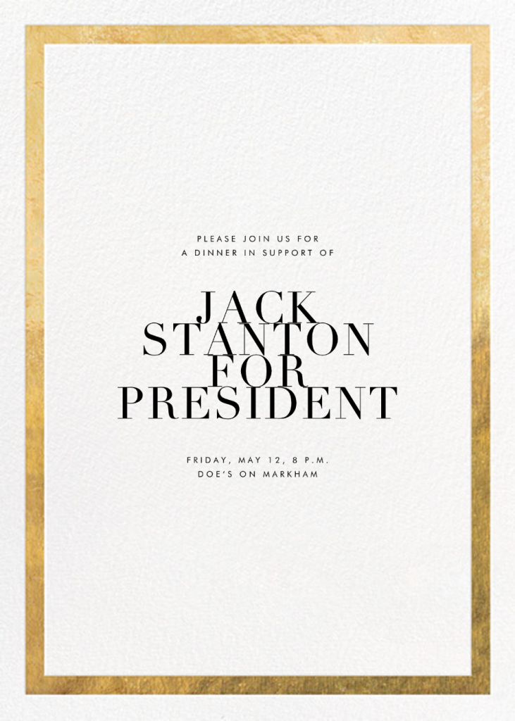 Simple Gold Border - Fundraiser Invitation | Send online instantly ...