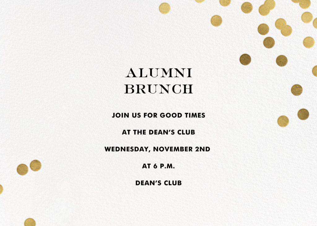 Confetti kate spade new york - Alumni Event Invitation | Send online ...