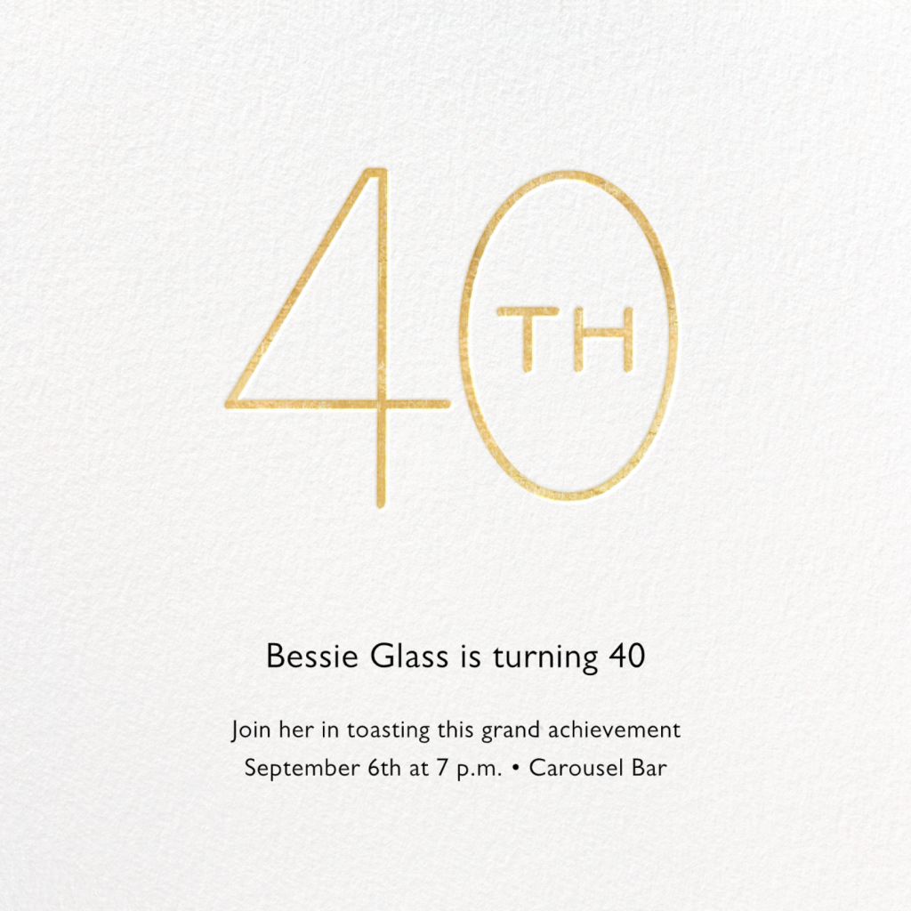 Decade - Birthday Invitation | Send online instantly | RSVP tracking