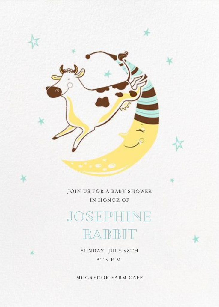 Cow Over The Moon | Send online instantly | RSVP tracking