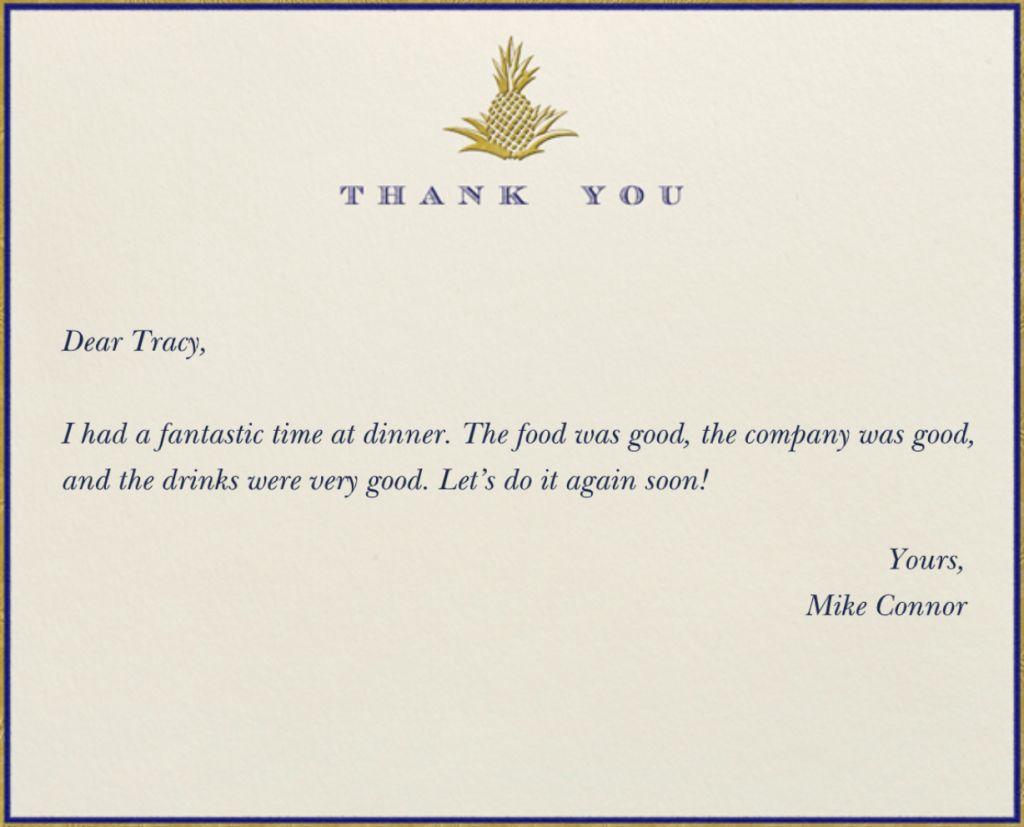 Pineapple Thank You - Stationery | Send online instantly | Track opens