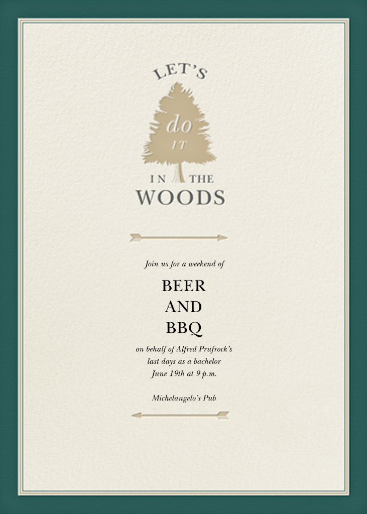 Party in the Bush - Bachelor Party Invitation | Send online instantly ...