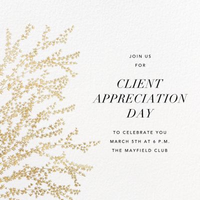 Client Appreciation Invitations | Send online instantly | RSVP tracking