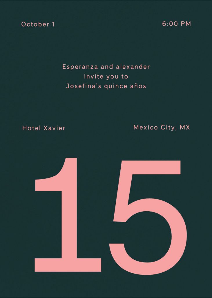 Colorblock Party - Quinceañera Invitation | Send online instantly ...