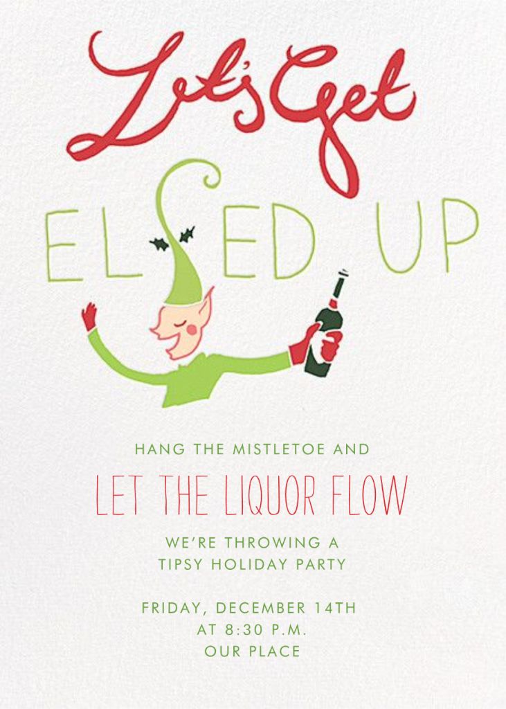 Let's Get Elfed Up Invitation