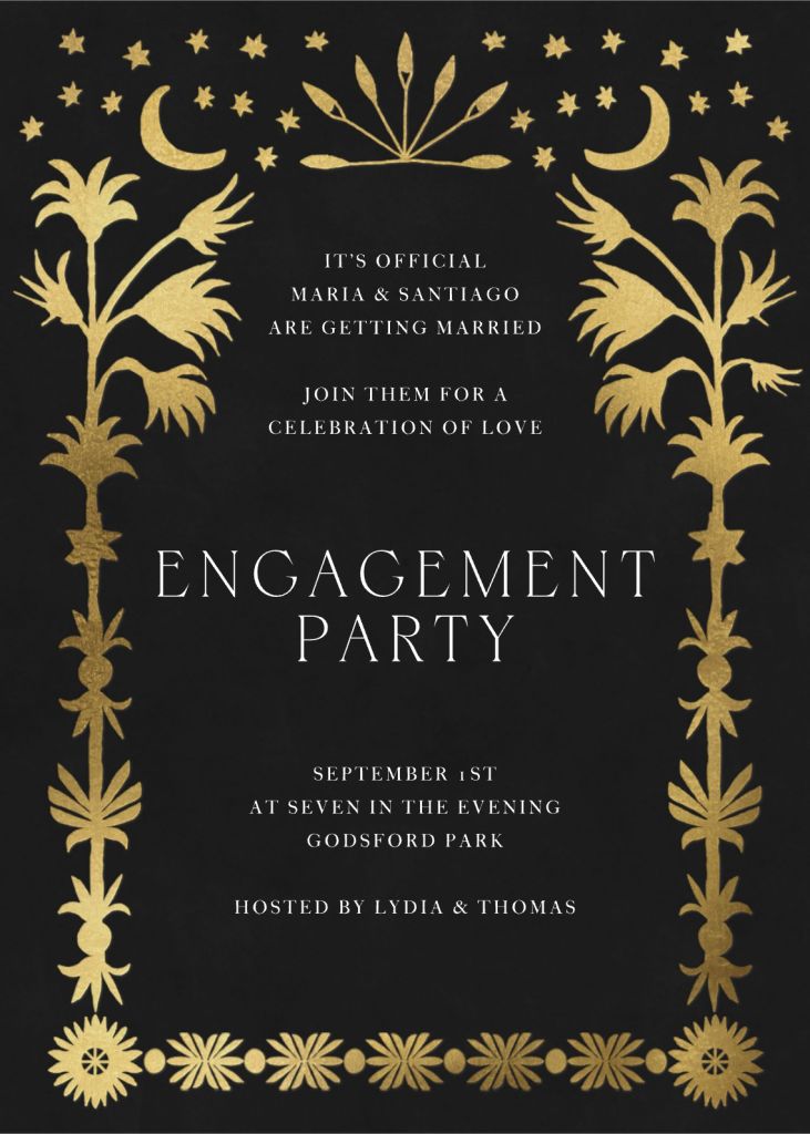 Golden Oasis - Engagement Party Invitation | Send online instantly ...