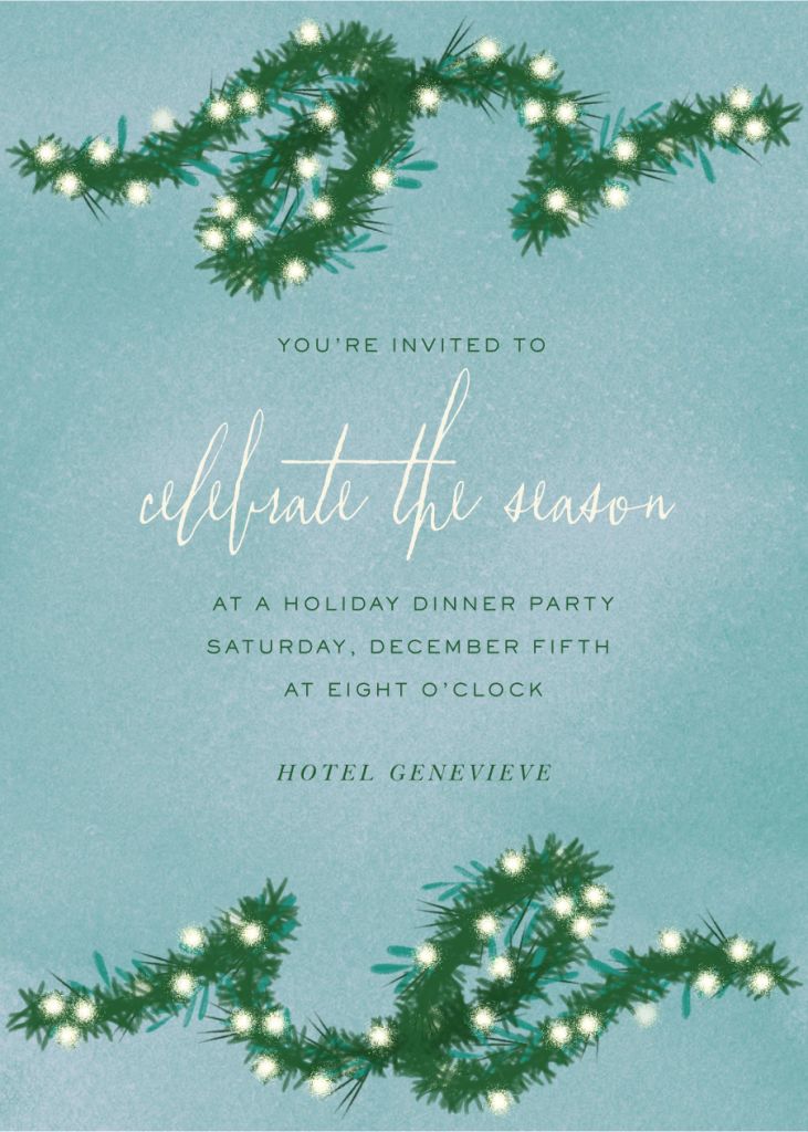 Fairy Light Fir - Christmas Party Invitation | Send online instantly ...