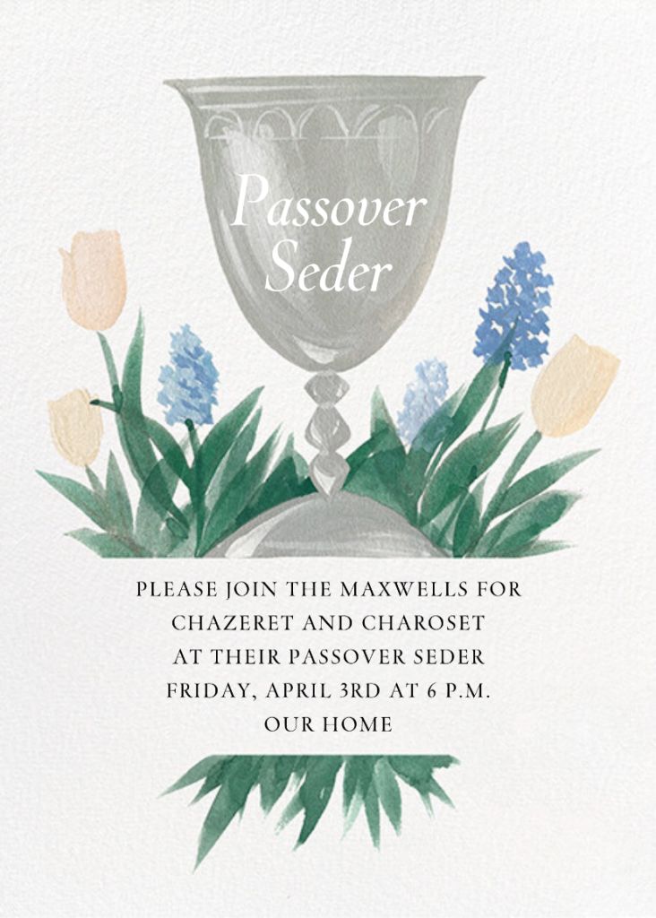 Kiddush Cup - Passover Invitation | Send online instantly | RSVP tracking