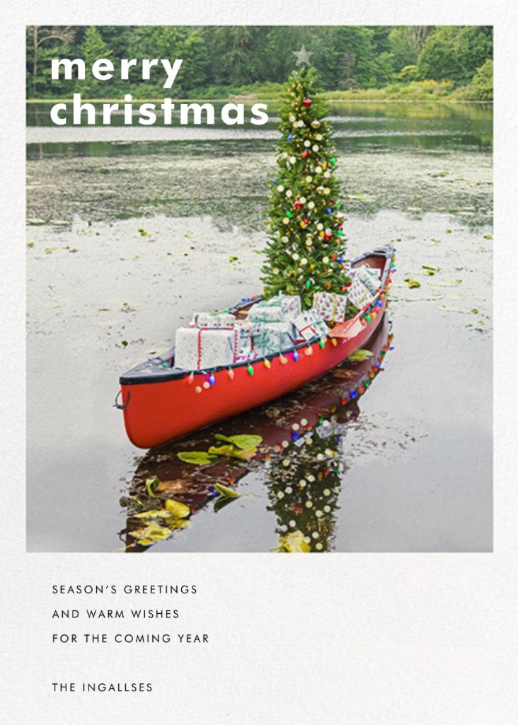 Holiday Canoe - Christmas Card | Send online instantly | Track opens