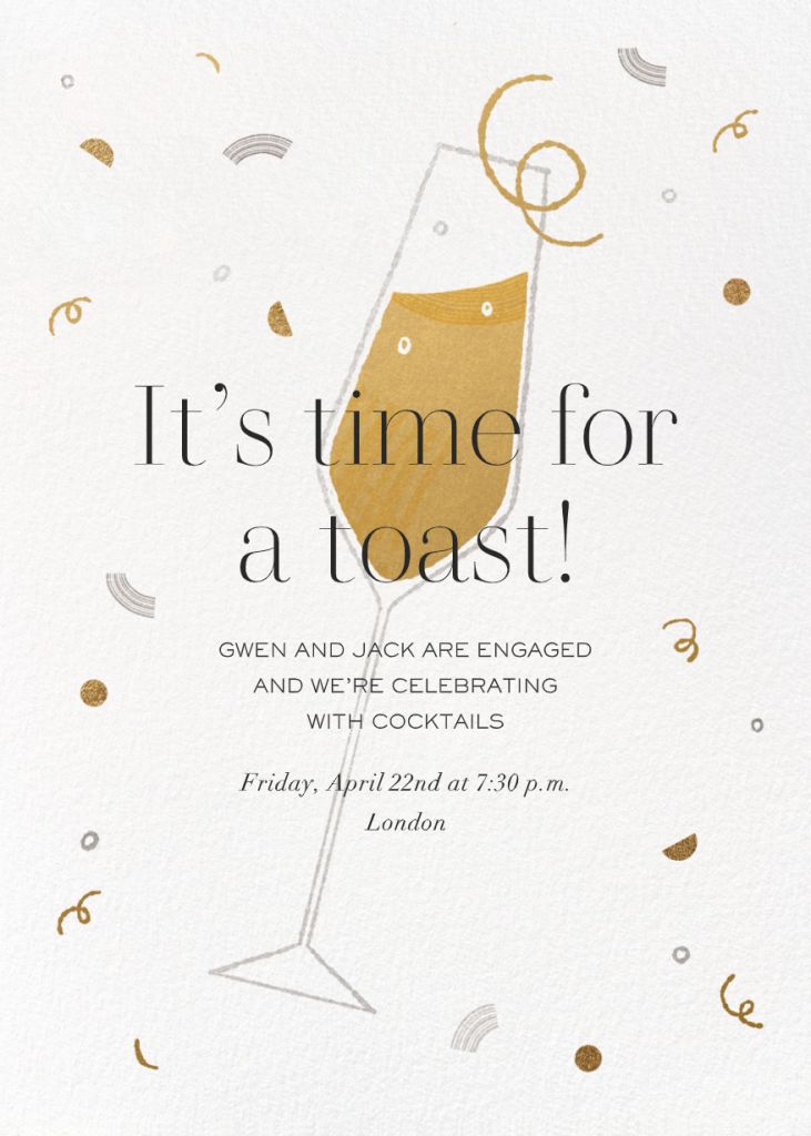 Cocktail Clink - Engagement Party Invitation | Send online instantly ...