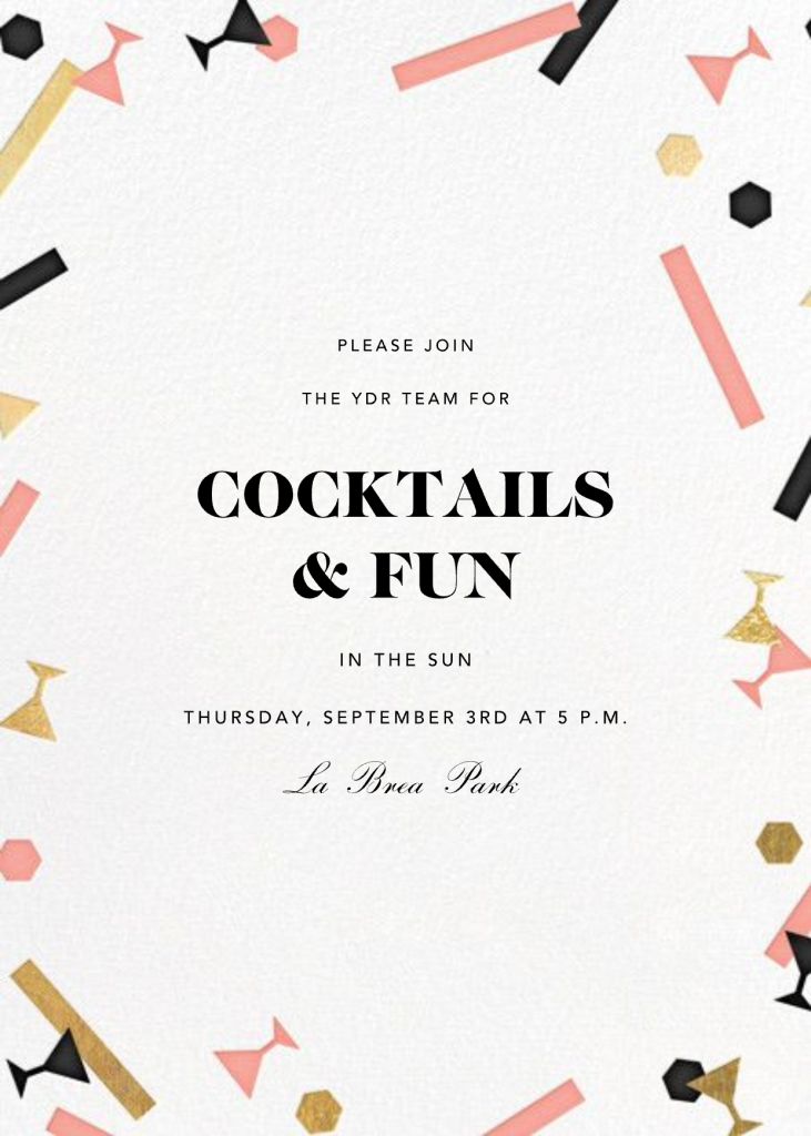 Confettitini - Cocktail Party Invitation | Send online instantly | RSVP ...