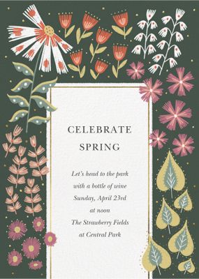 Spring Party Invitations | Send online instantly | RSVP tracking