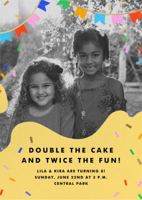 Joint Birthday Party Invitations | Send online instantly | RSVP tracking