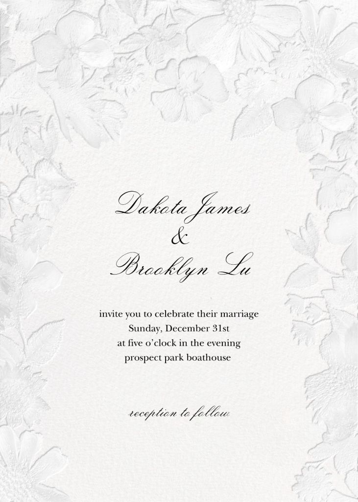 Enchanted Garden Embossed - Wedding Invitation | Send online instantly ...