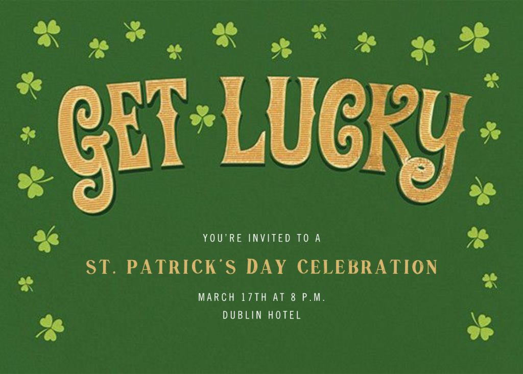 Shamrock with You - St. Patrick's Day Invitation | Send online ...