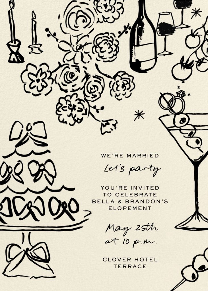 To the Nines - Elopement Party Invitation | Send online instantly ...