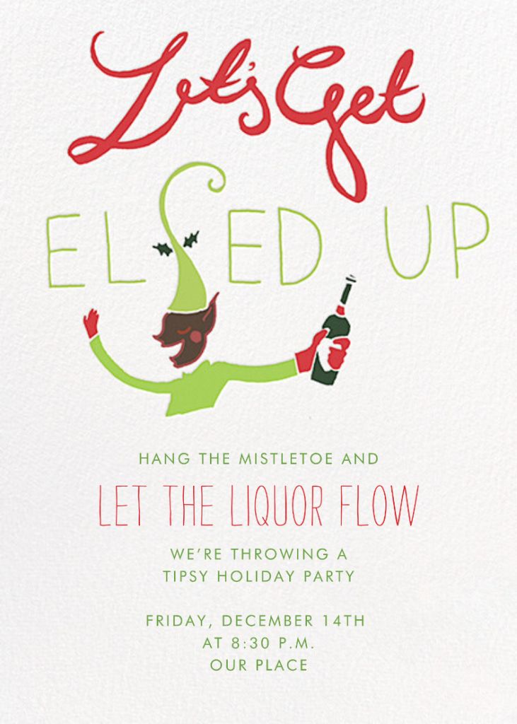 Let's Get Elfed Up - Holiday Party Invitation | Send online instantly ...