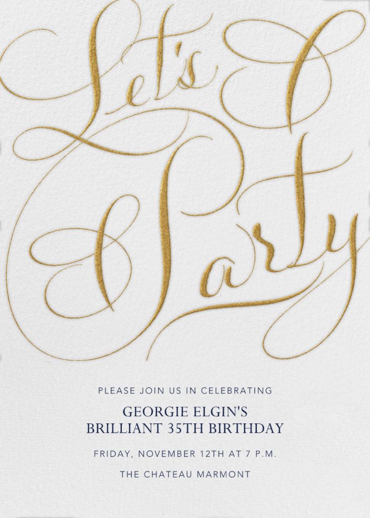 Let's Party Script - Birthday Invitation | Send online instantly | RSVP ...