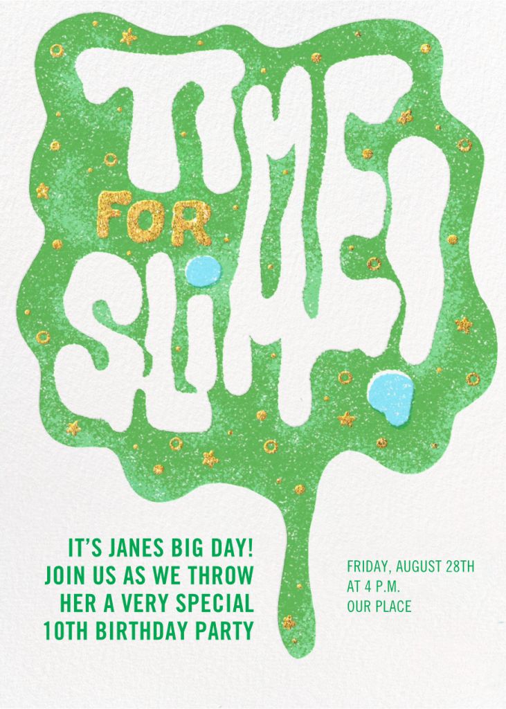 Slime Party Invitation