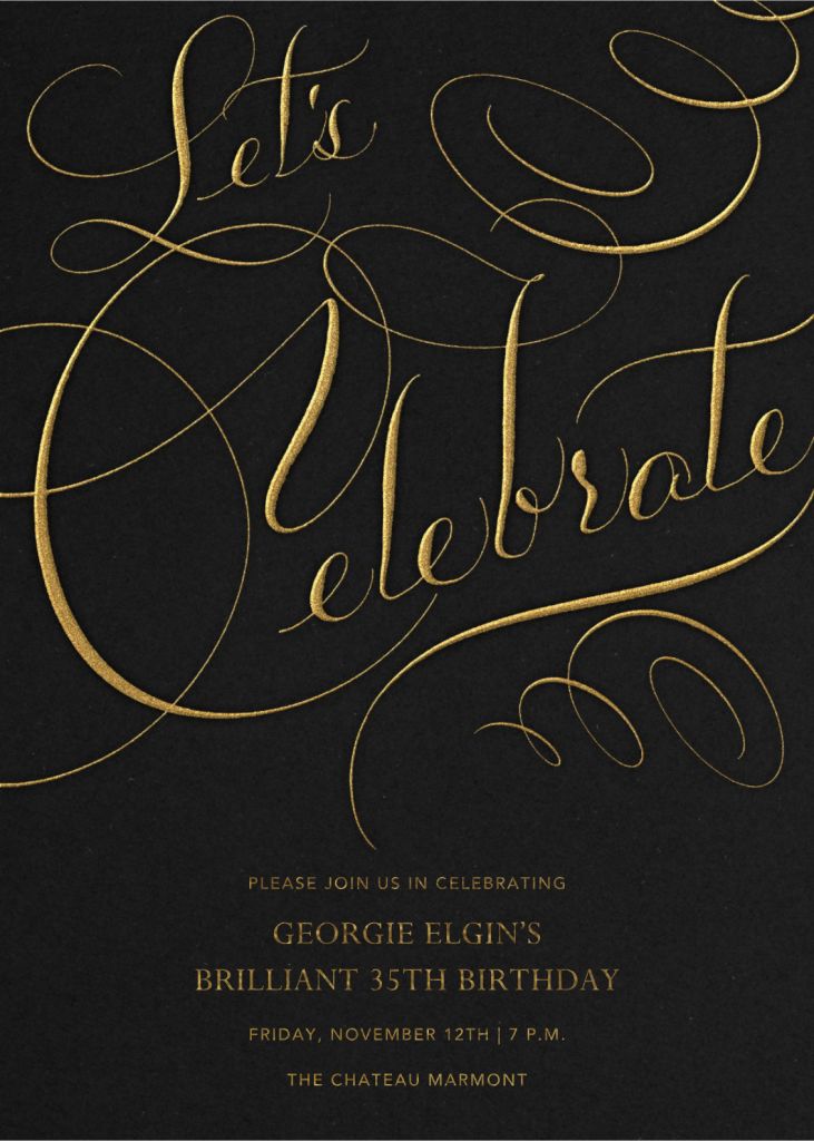 Let's Celebrate Script - Birthday Invitation | Send online instantly ...