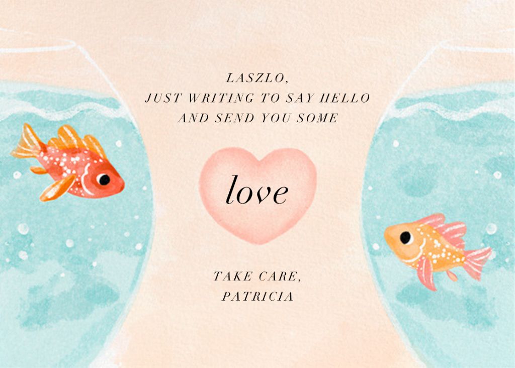Fish Love - Thinking of You Card | Send online instantly | Track opens