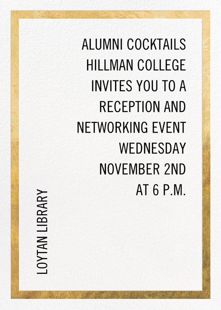 Simple Gold Border - Alumni Event Invitation | Send online instantly ...