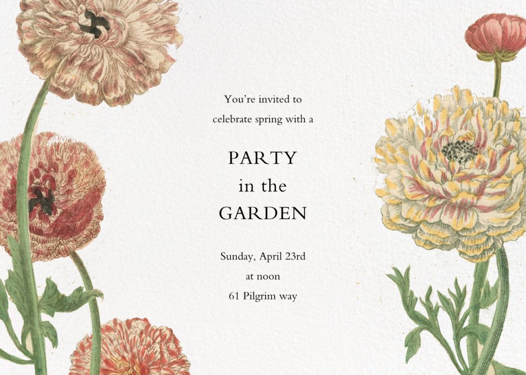 Wild Ranunculus Invitation