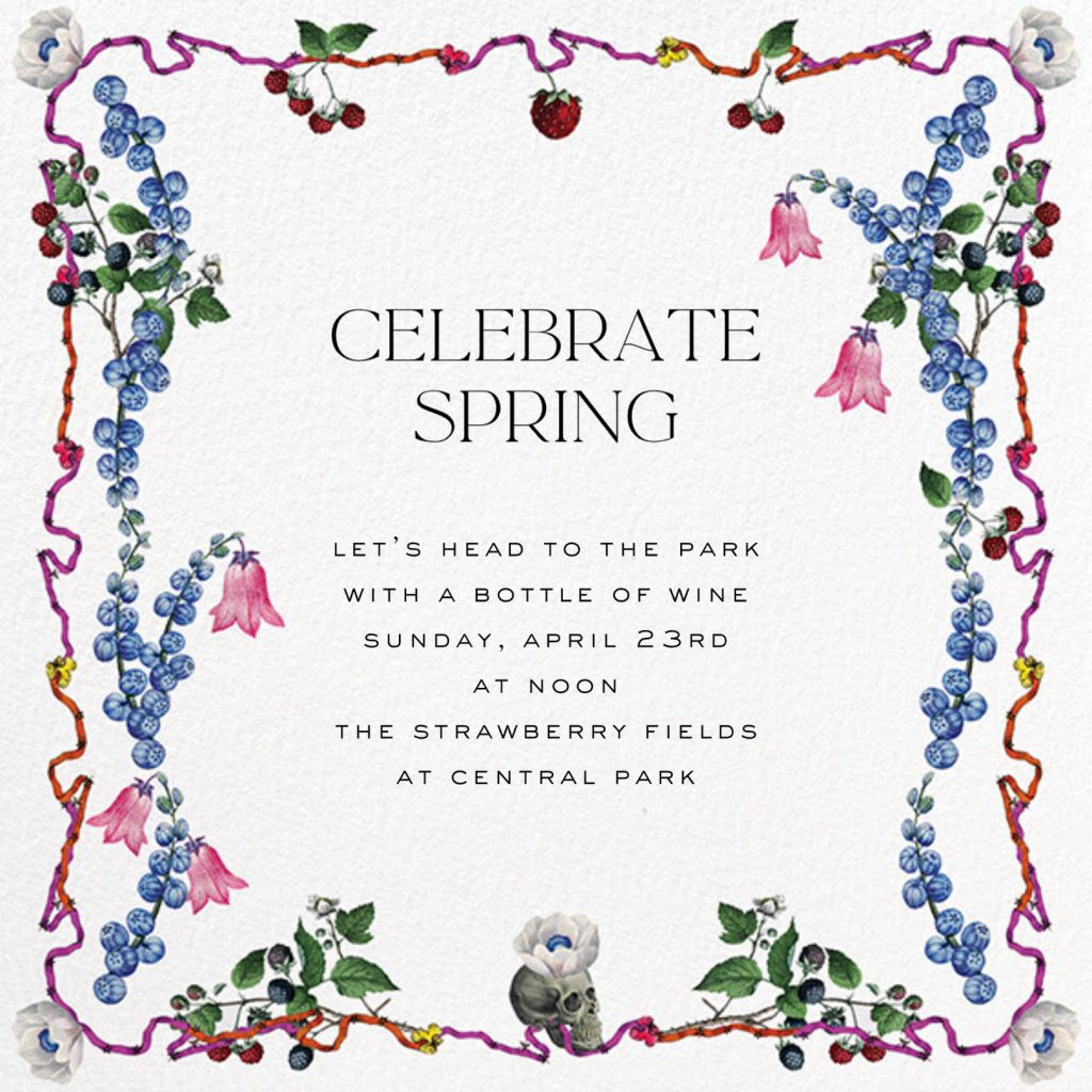 Wild Berries - Spring Party Invitation | Send online instantly | RSVP ...